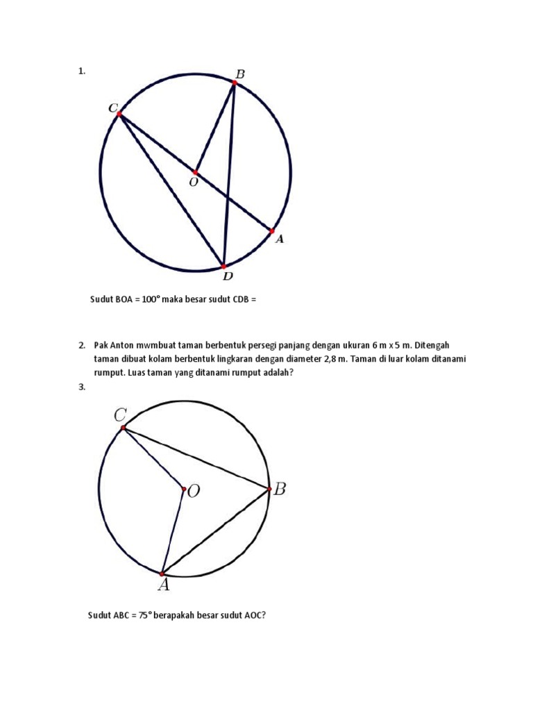 Soal Latihan Lingkaran Kelas 8 | PDF