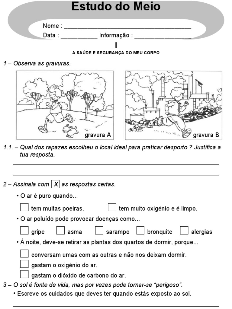 Fichas de Trabalho 3 (3º Ano) | PDF | Família | Amor