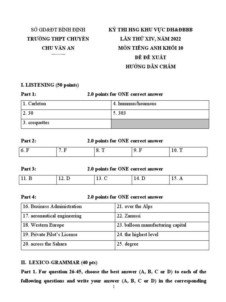 2. DHBB 2022-ANH 10-CHU VĂN AN-BÌNH ĐỊNH- ĐỀ ĐỀ XUẤT - HDC | PDF