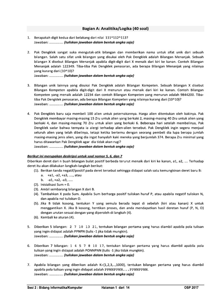 OSP Informatika 2017 | PDF