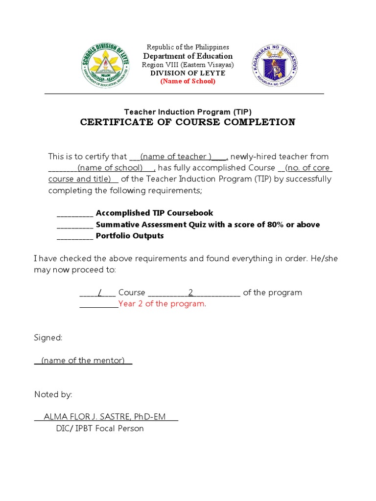 Certificate of Completion Template | PDF