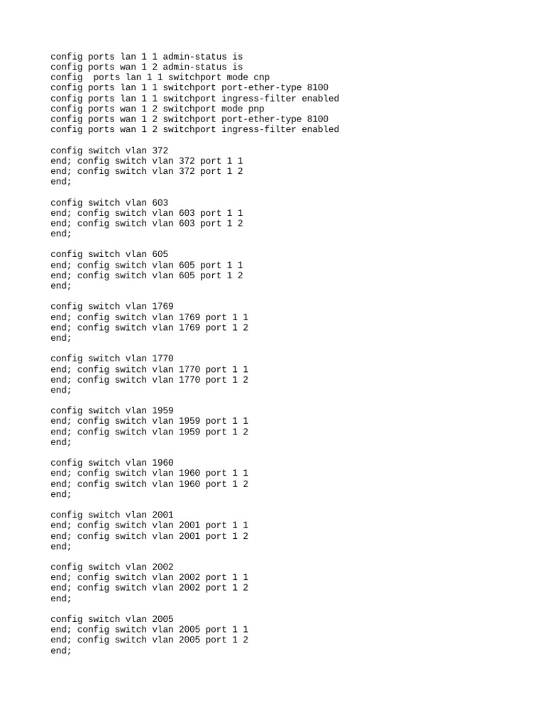 Network Switch Port and VLAN Configuration | PDF | Network Switch | Telecommunications Equipment