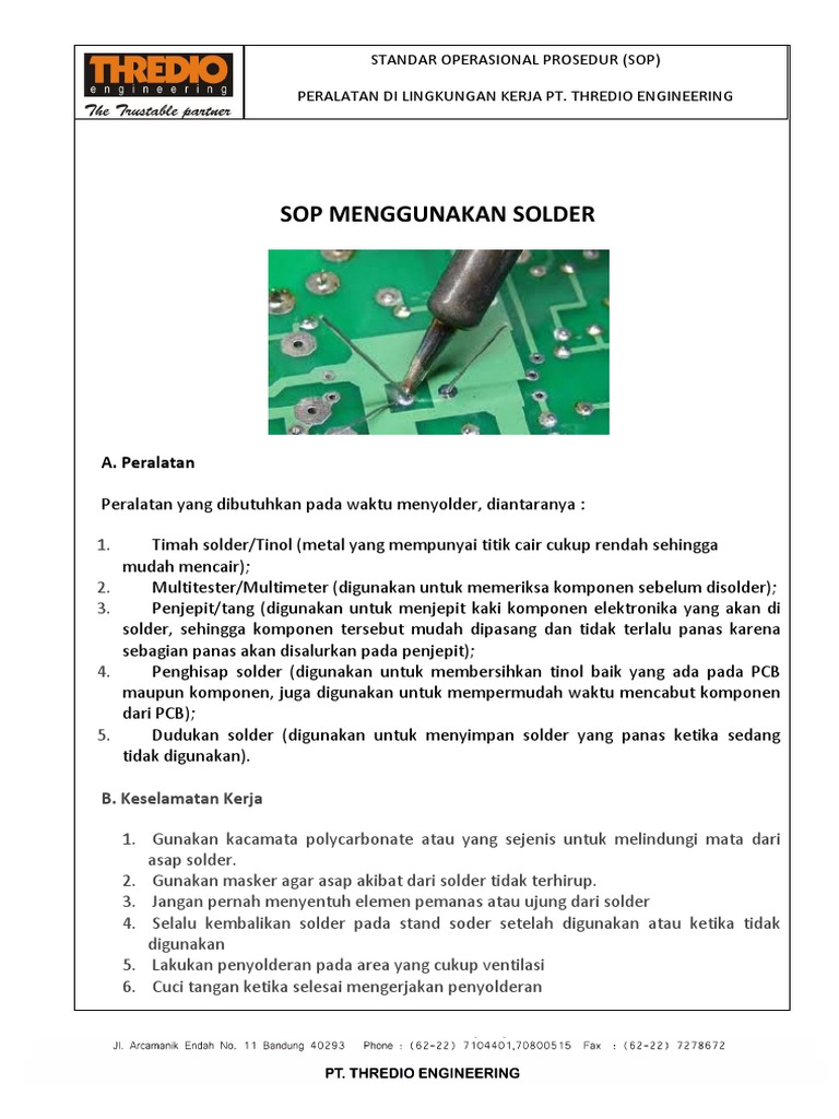 SOP Peralatan | PDF