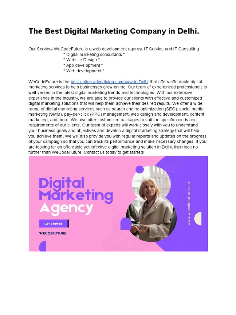 The Best Digital Marketing Agency in Delhi. | PDF | Business