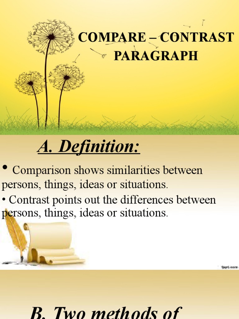 Compare and Contrast Paragraph Guide | PDF | Human Communication ...