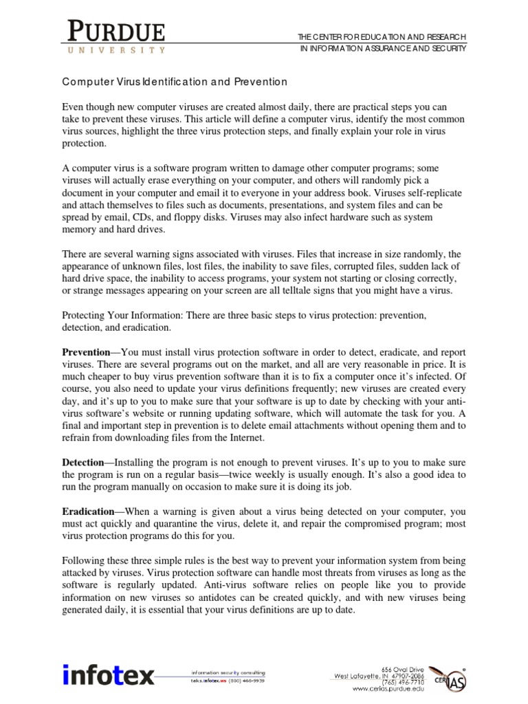 Computer Virus Identification And Prevention Pdf Computer Virus