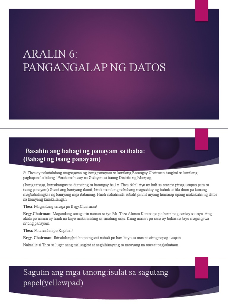 Aralin 6 Pangangalap NG Datos | PDF
