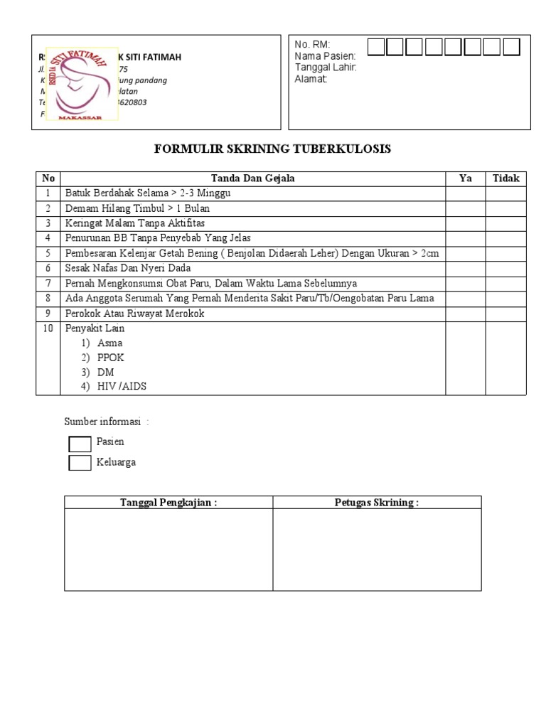 3. Form Skrining TB | PDF