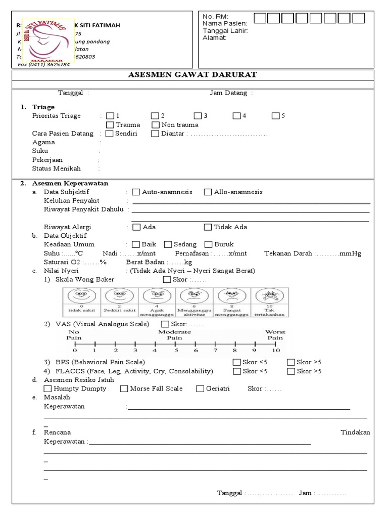 Form Asesmen Awal IGD | PDF