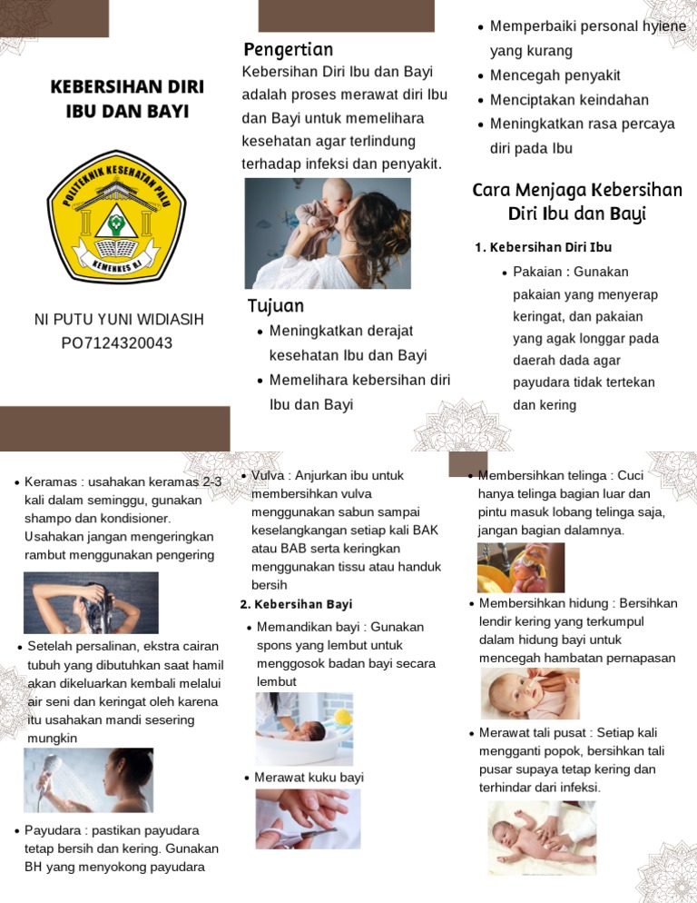 Leaflet Kebersihan Ibu & Bayi | PDF | Pengembangan Diri | Kesehatan Holistik