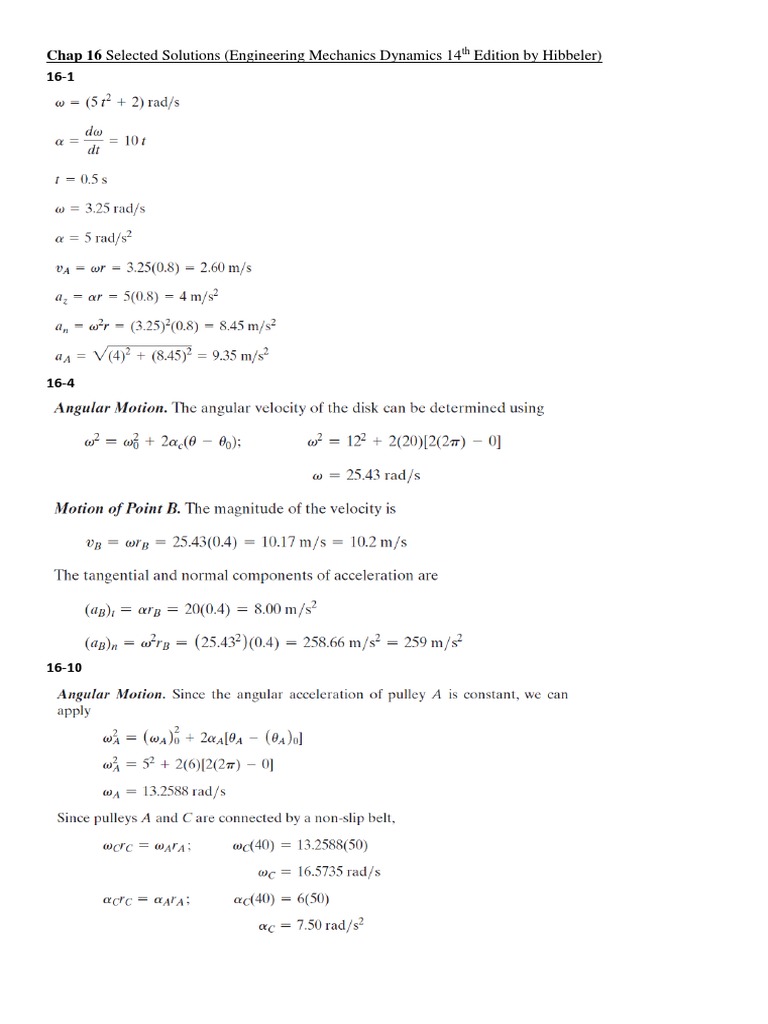 Chap 16 HW Solutions (Selected) | PDF