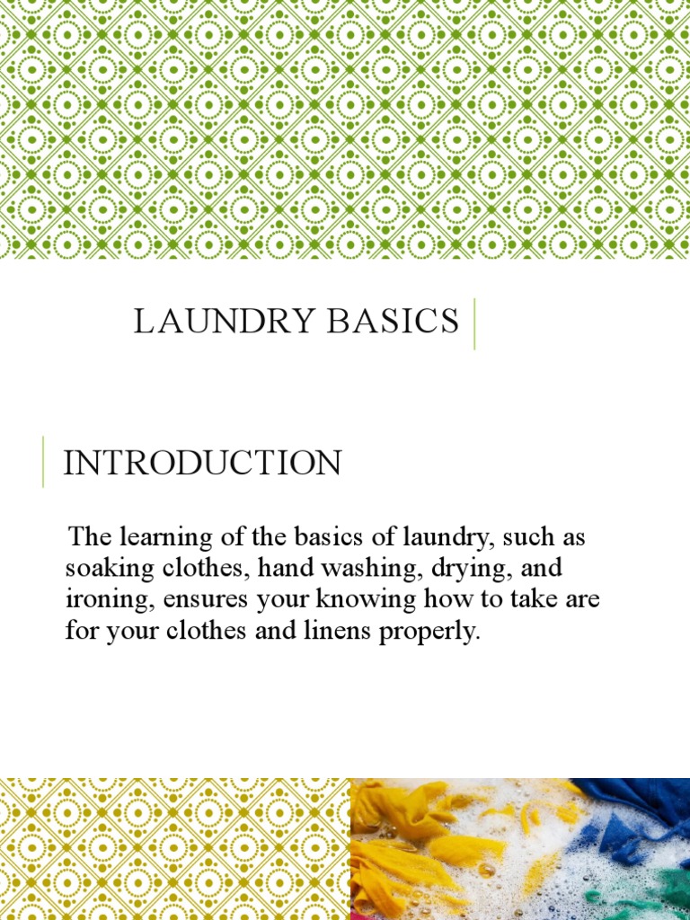 Lesson 2 Laundry Basics | PDF | Laundry | Clothing
