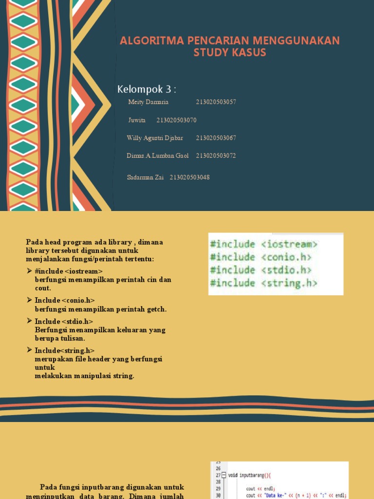 Algoritma Pencarian Menggunakan Study Kasus | PDF