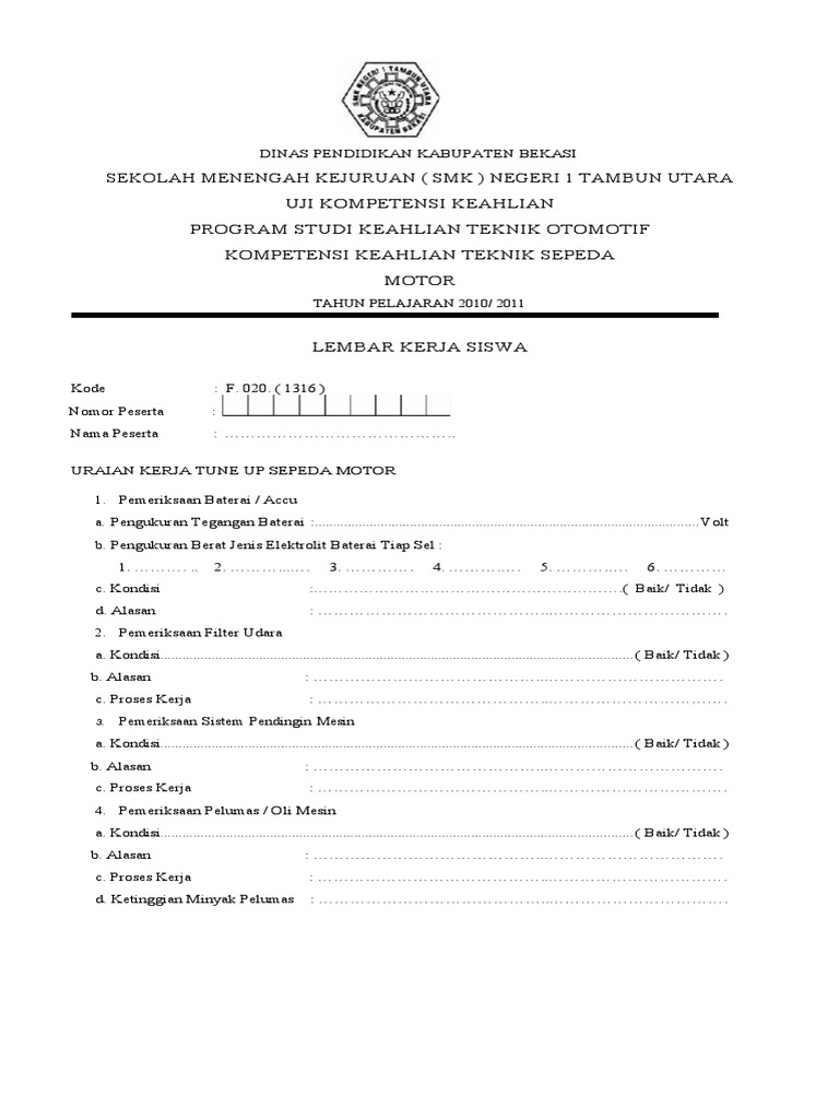 Lembar Kerja Siswa Uk TSM 2 | PDF