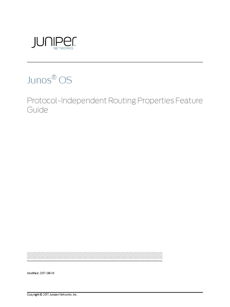 Junos® OS Protocol-Independent Routing Properties Feature Guide | PDF ...