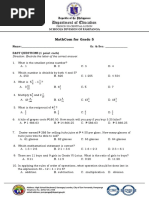 Math Quiz Bee (Grade 5) | PDF | Division (Mathematics) | Mathematical ...