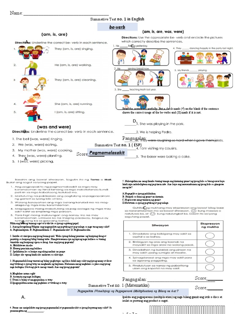 Summative Test No.1 q2 WK 1 All Subject | PDF