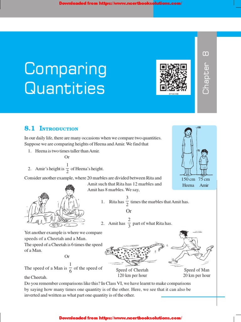 NCERT Class 7 Maths Comparing Quantities | PDF | Percentage | Ratio