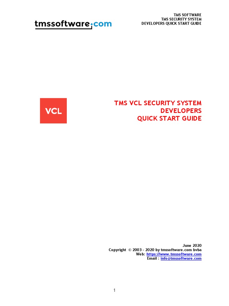 TMS VCL Security System Quick Start | PDF | Component Based Software Engineering | Source Code