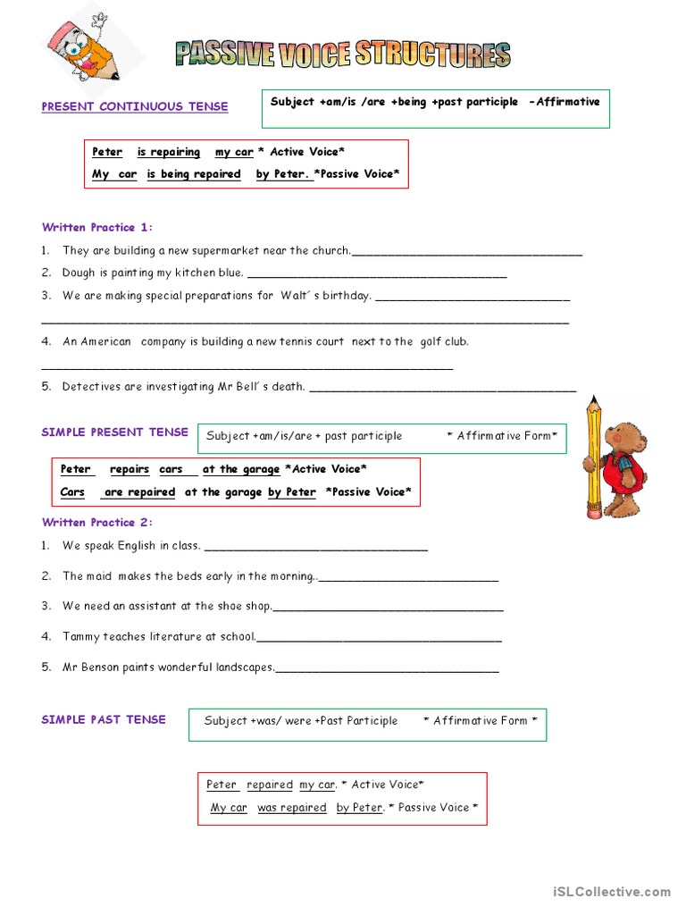 Passive Voice Structures | PDF | Verb | Perfect (Grammar)