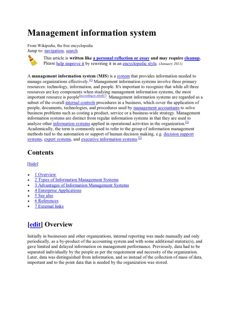 Management Information System | PDF | Management Information System ...