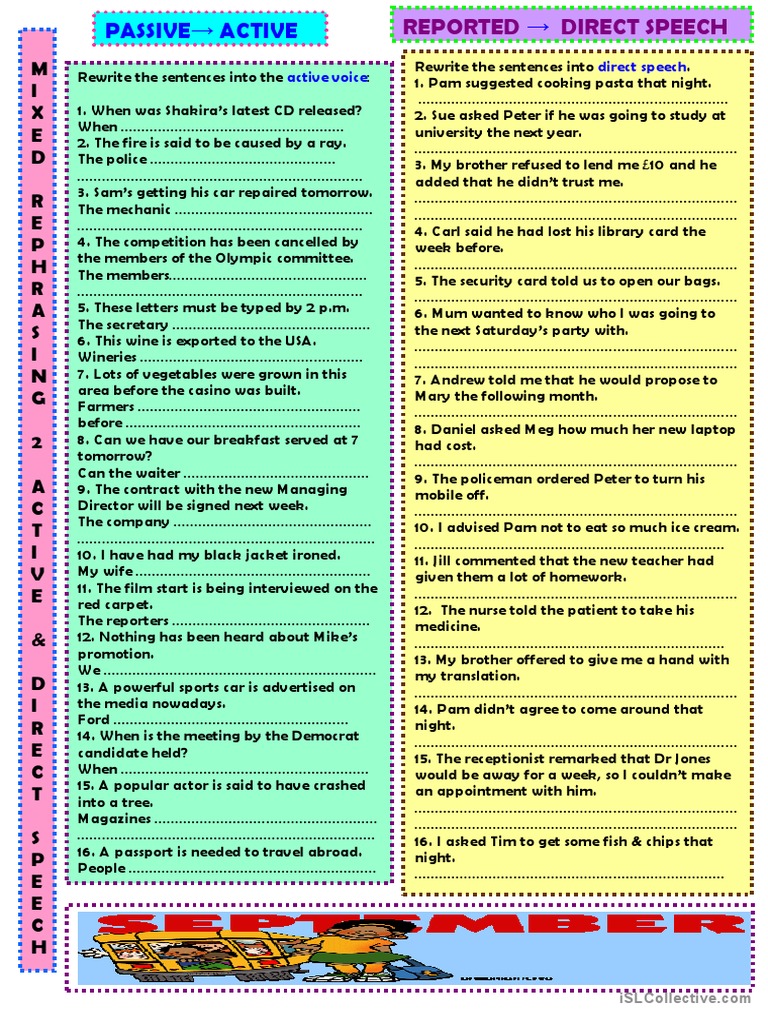 Mixed Rephrasing 2 Passive & Reported | PDF