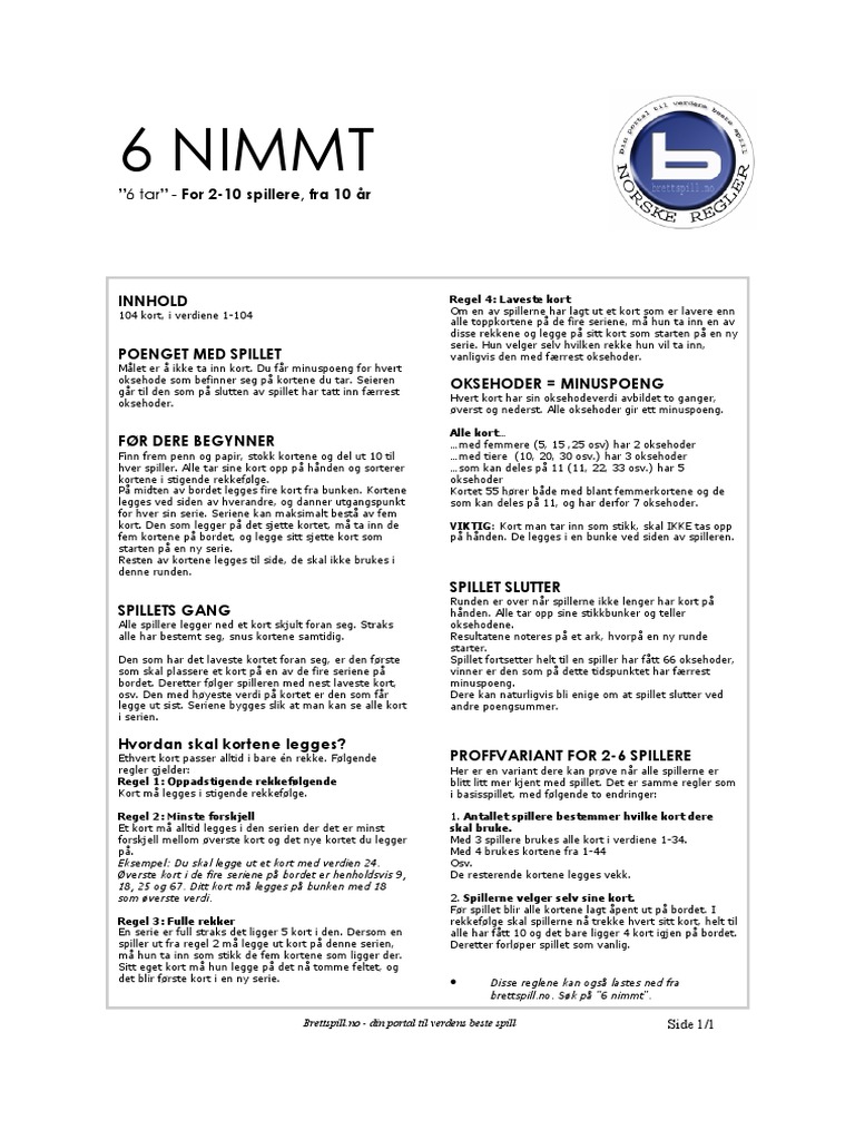 6 Nimmt | PDF