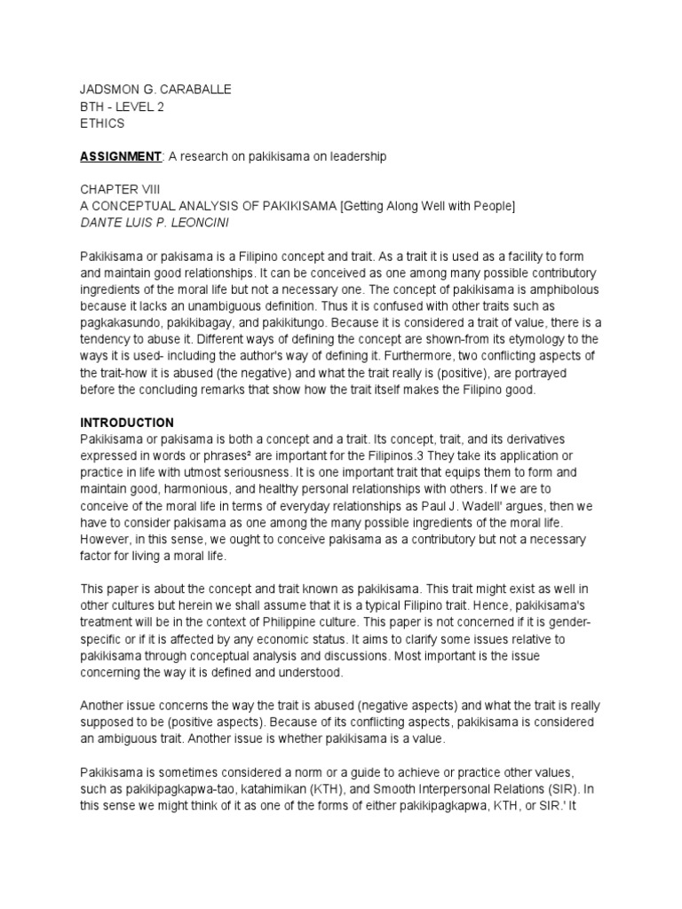 Pakikisama | Download Free PDF | Reason | Concept