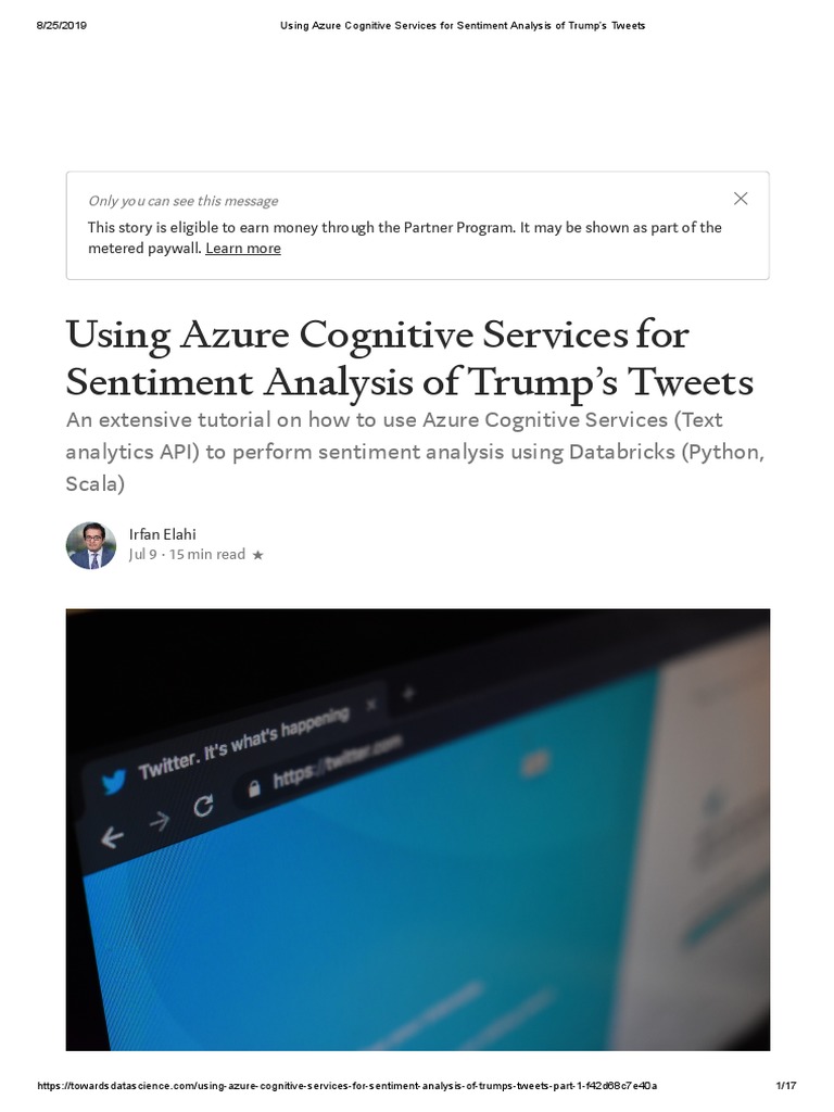 Using Azure Cognitive Services For Sentiment Analysis of Trump S Tweets | PDF | Apache Spark ...