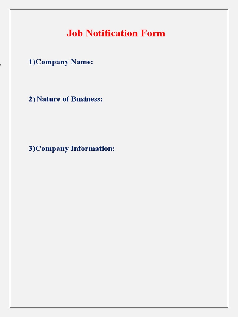 Job Notification Form | PDF