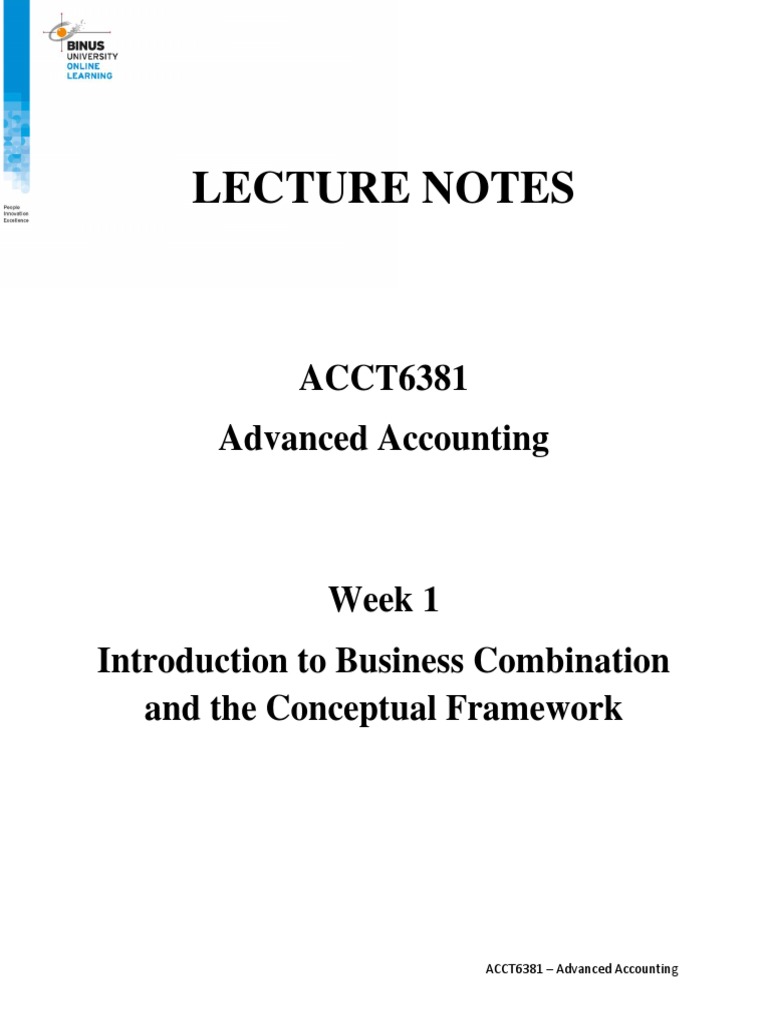 LN1-Introduction To Business Combinations and The Conceptual Framework ... LN1-Introduction To Business Combinations and The Conceptual Framework ...