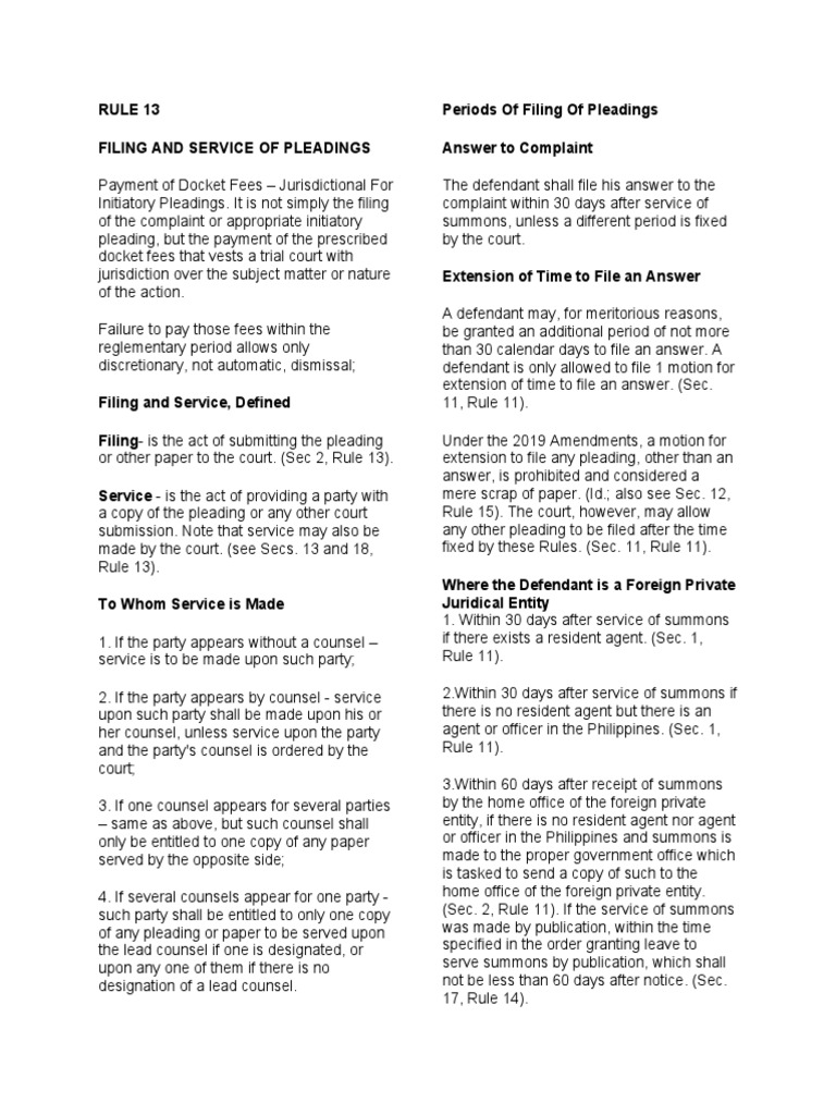 Rule 13 | PDF | Complaint | Pleading