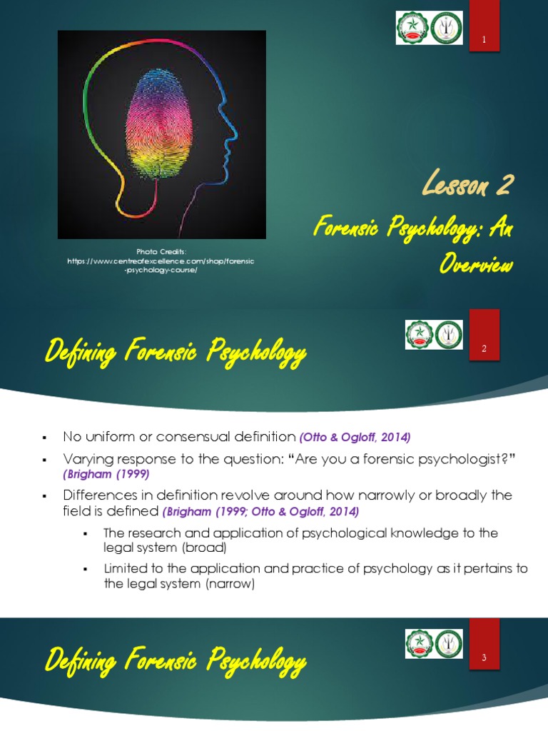 Lesson 2 - Forensic Psychology - An Overview | PDF