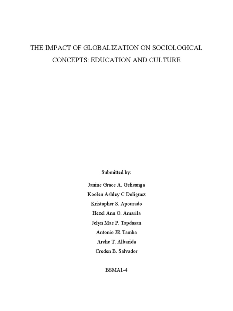 The Impact of Globalization On Sociological Concepts | PDF ...
