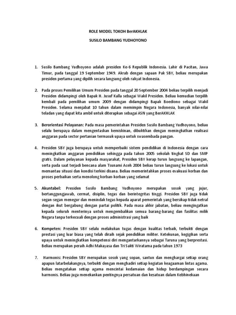 ROLE MODEL TOKOH BerAKHLAK | PDF