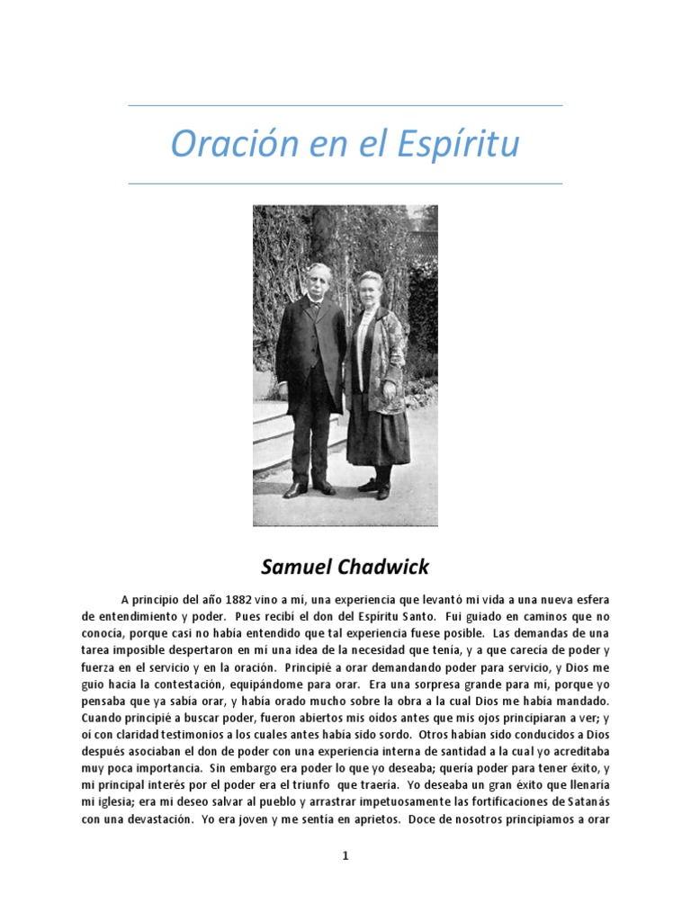Oracion en El Espíritu-Samuel Chadwick | PDF | Oración | Intercesión