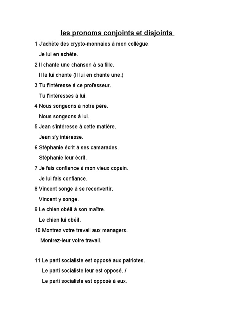 Les Pronoms | PDF