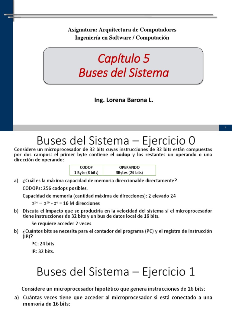 5 Buses Del Sistema Ejercicios | PDF | Poco | Microprocesador
