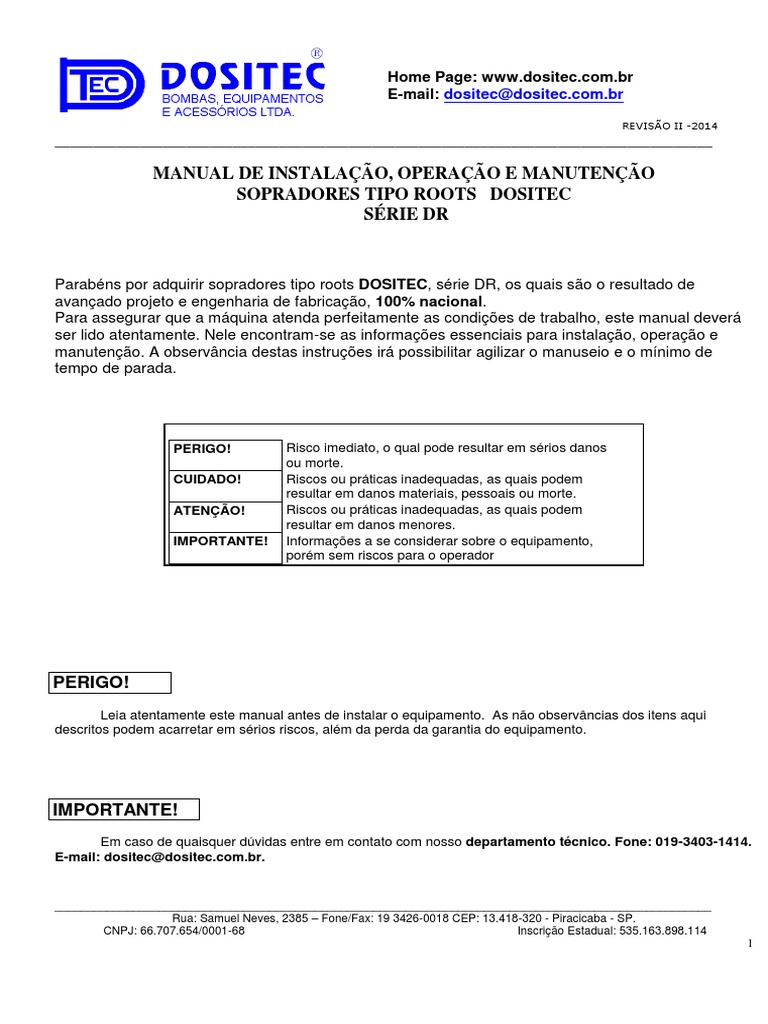 Manual Dositec | PDF | Motores | Engenharia Mecânica
