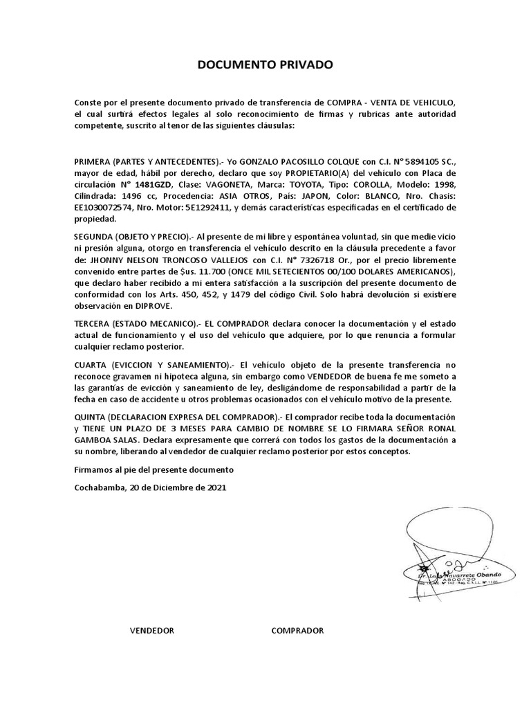 Documento Privado | PDF