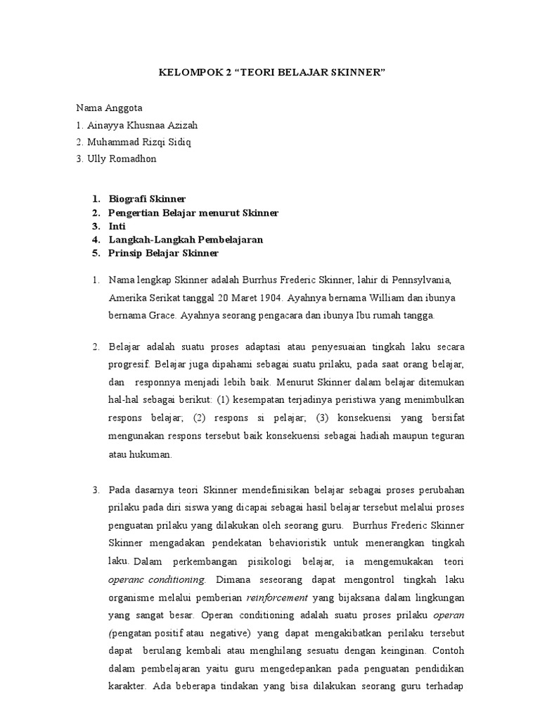 Kelompok 2 Skinner | PDF