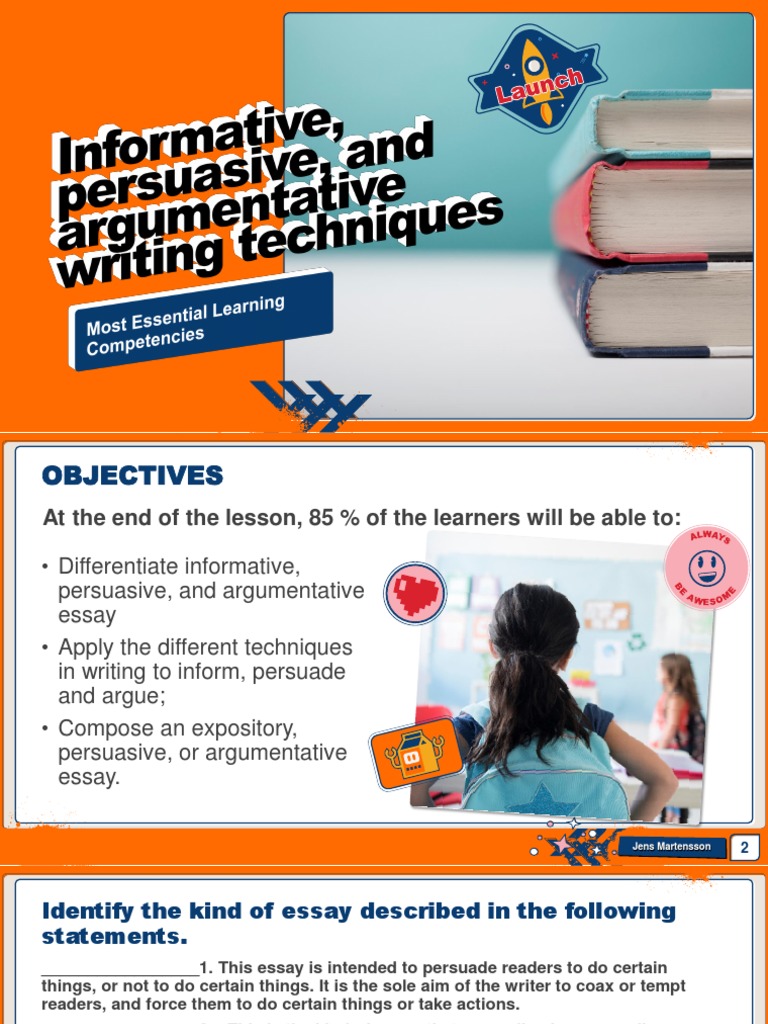 Informative Persuasive and Argumentative Writing Techniques | PDF ...