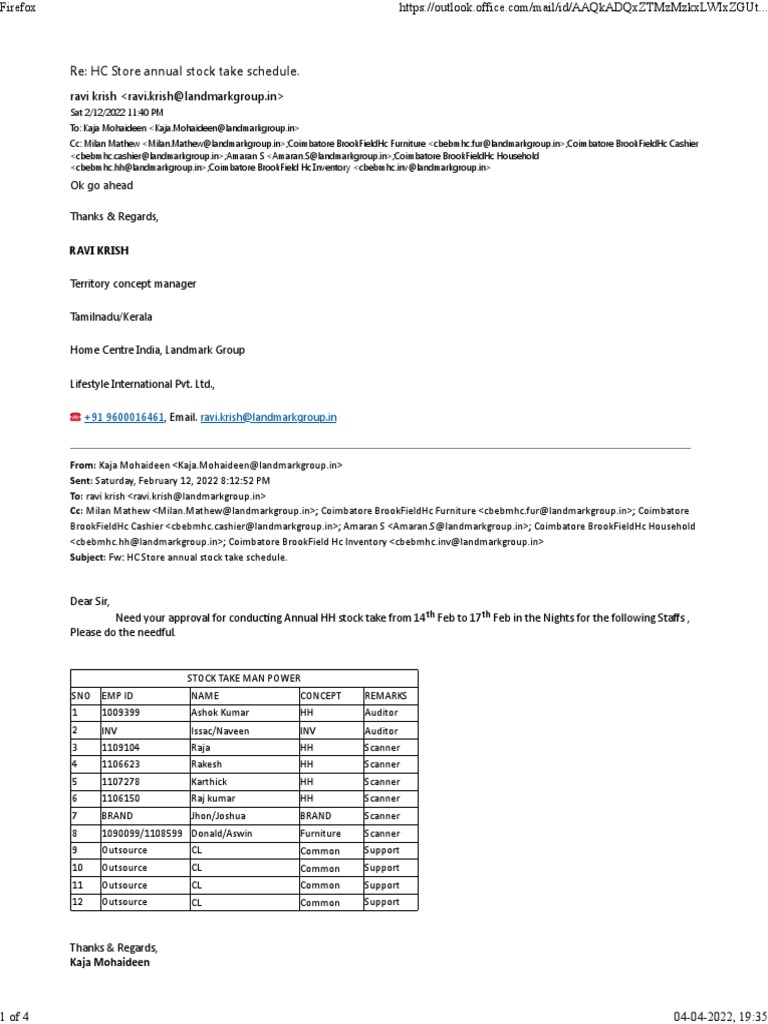 Stock Take Approval-Feb 2022 | PDF