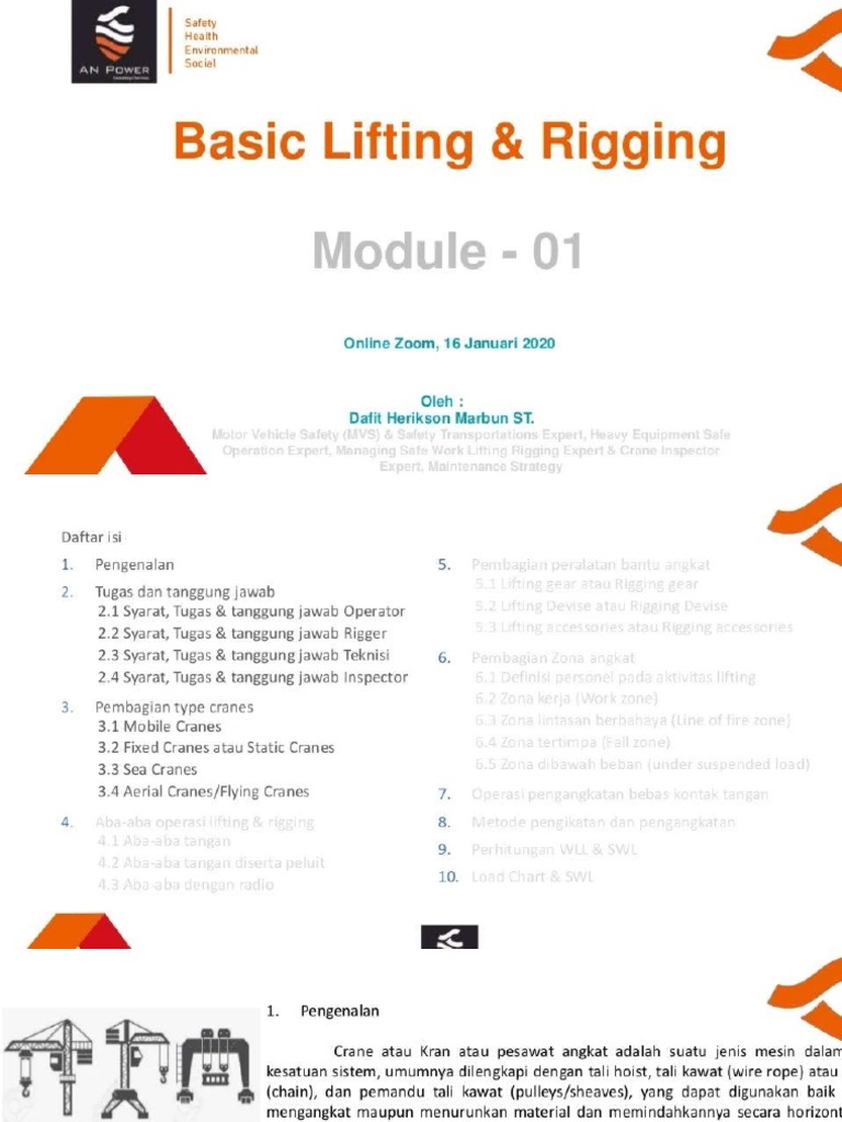Basic Lifting & Rigging Modul 1 | PDF