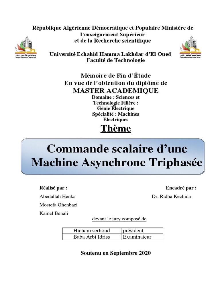 Memoire Commande Scalaire | PDF