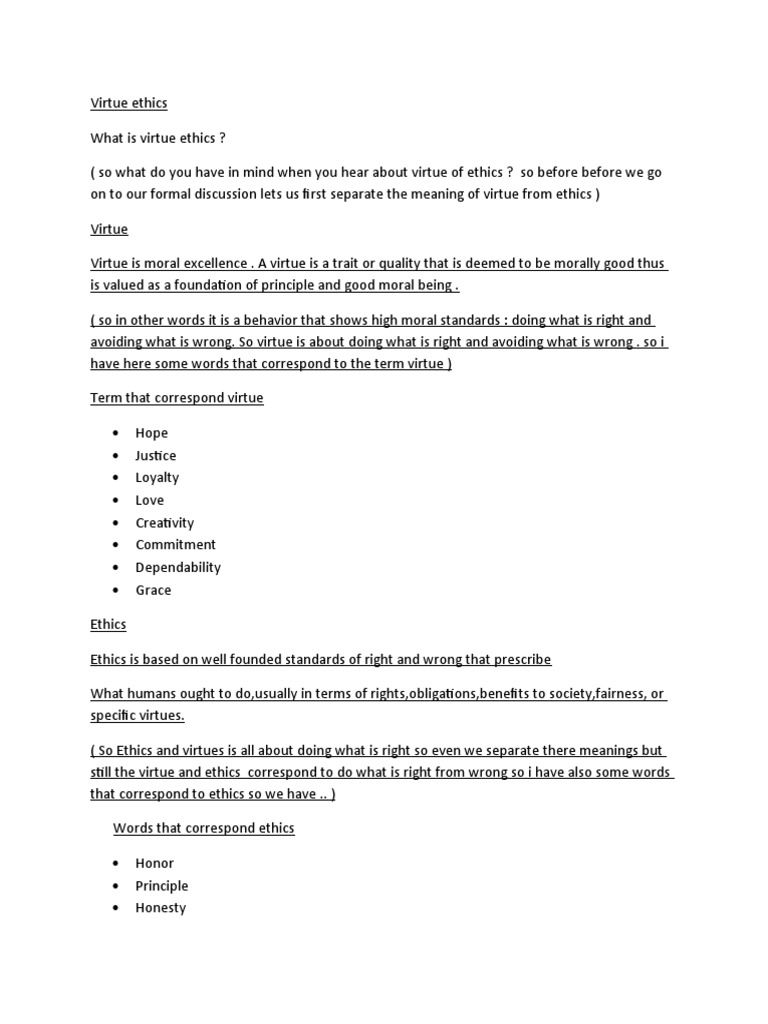 Virtue Ethics Wps Office Pdf Virtue Virtue Ethics