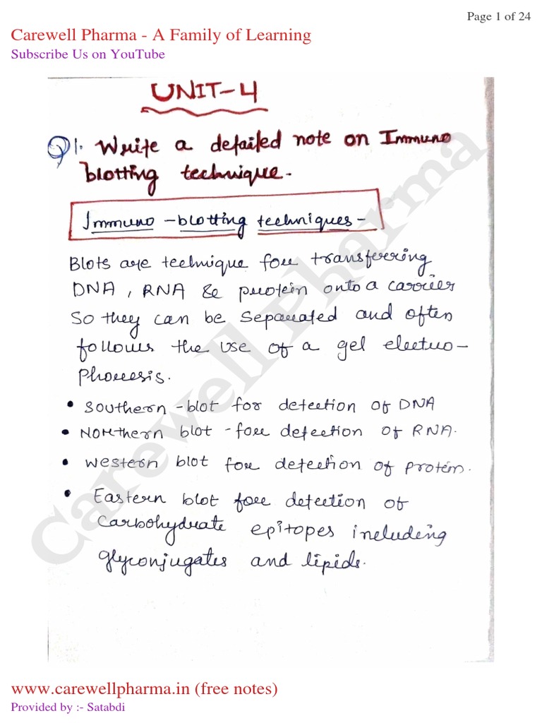 Unit 4 P Biotechnology 6th Semester Carewell Pharma | PDF ...