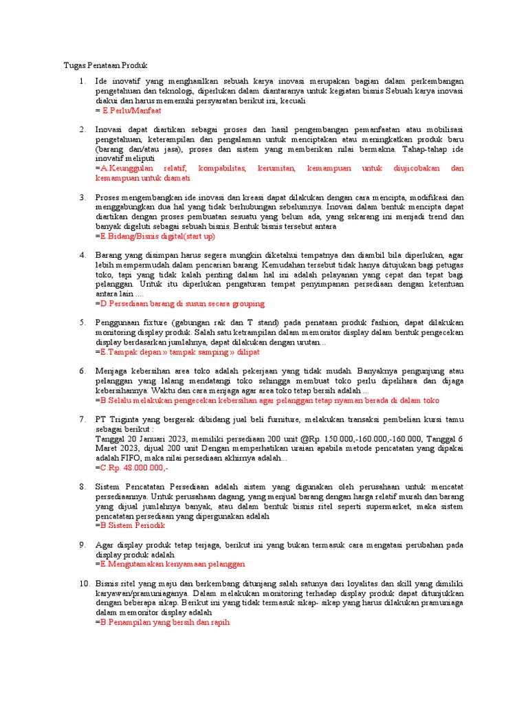 Tugas Penataan Produk Naupal Sugi | PDF