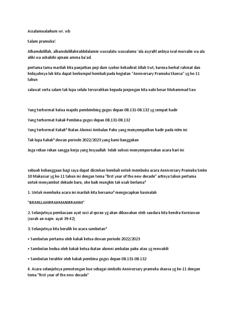 Susunan Acara Anniv | PDF