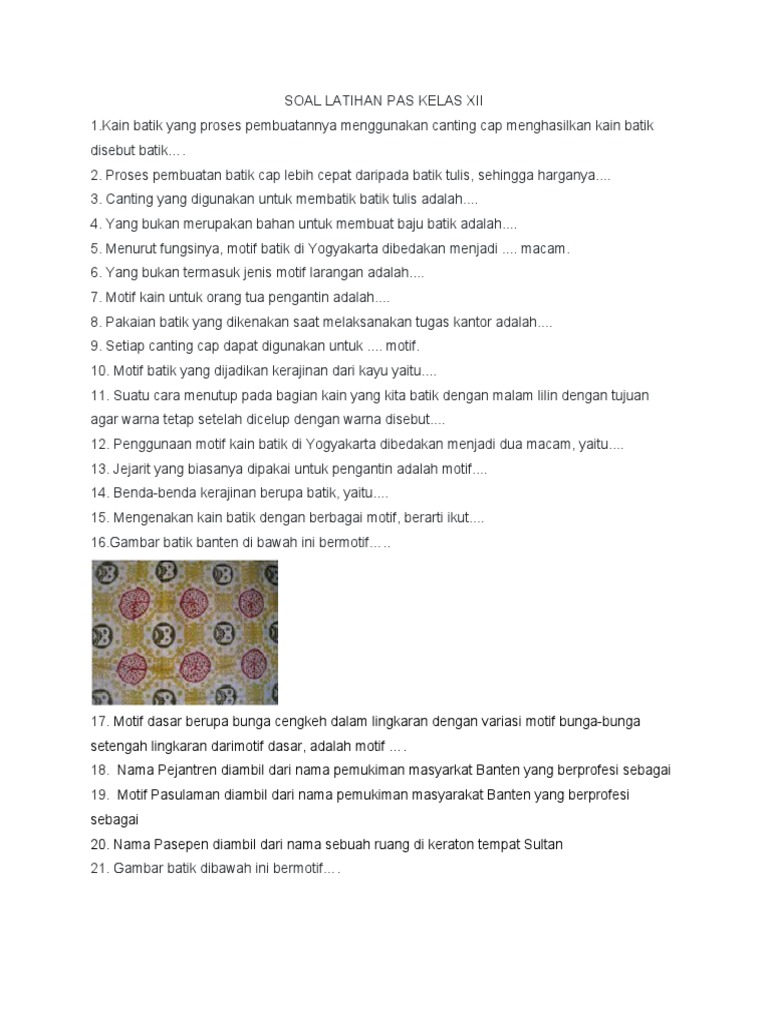 SOAL BATIK | PDF